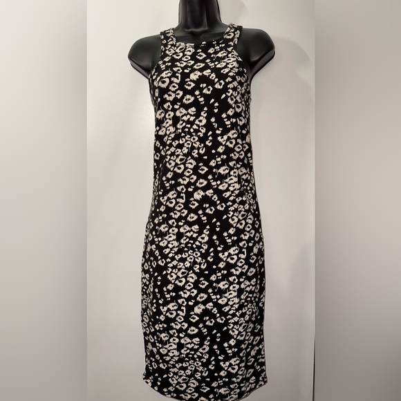 Express | Dresses | Express Small Black Tan Abstract Animal Print ...